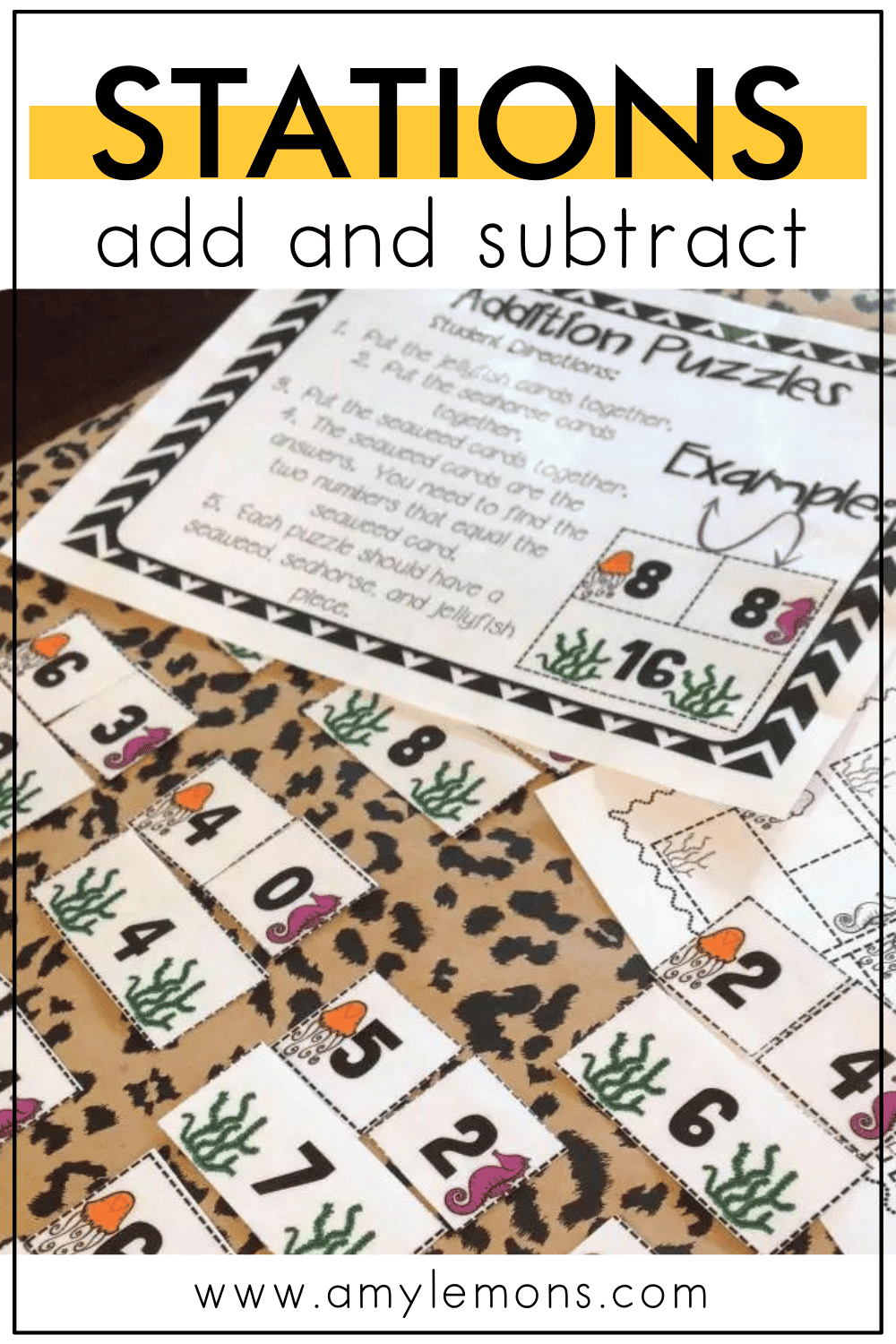 Addition and Subtraction Math Stations! - Amy Lemons