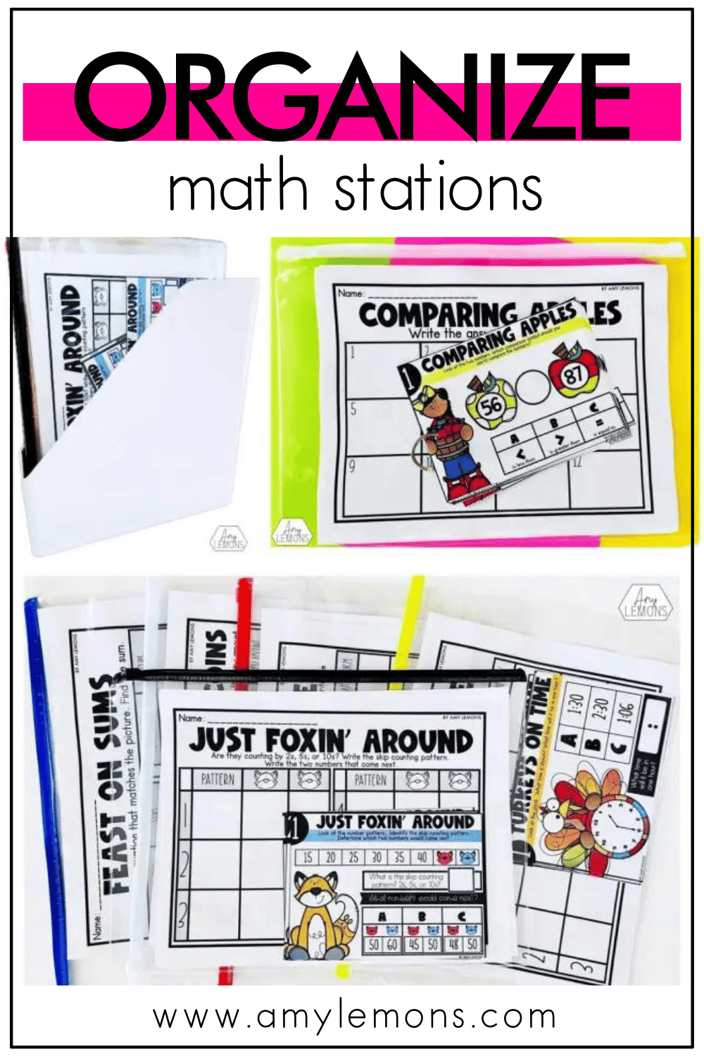 organize math stations - Amy Lemons