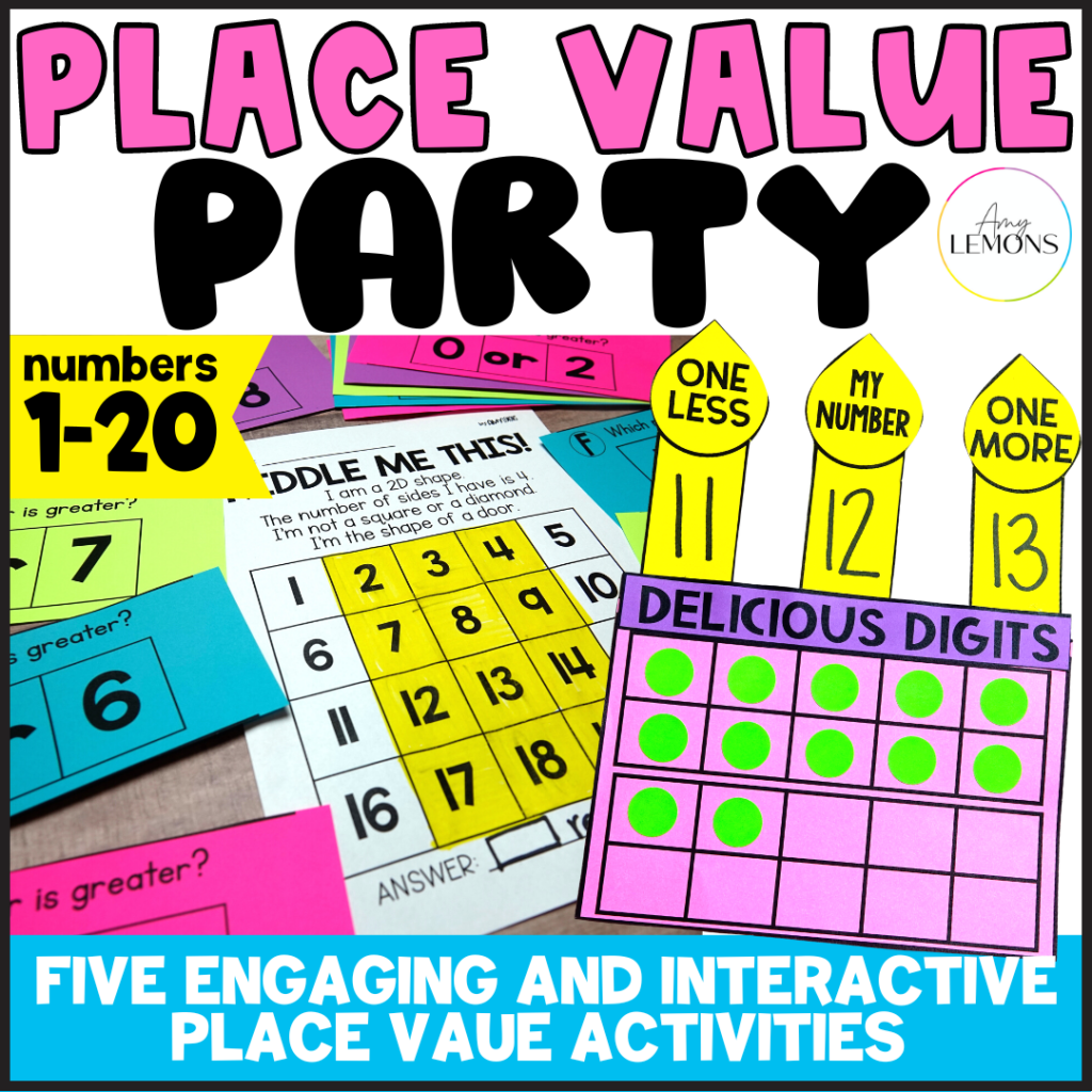 Numbers to 20 Place Value Party Activities for Kindergarten - Amy Lemons