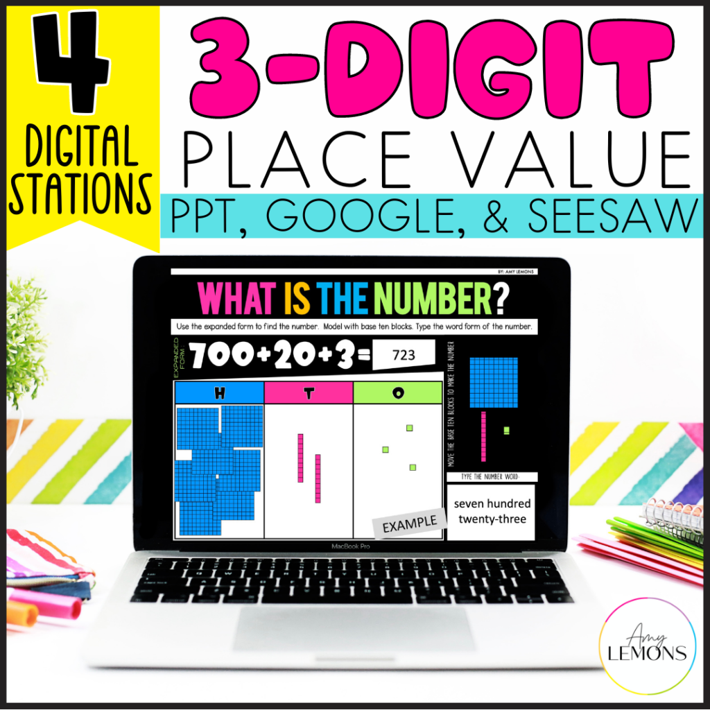 Digital Activities for Place Value of 3 Digit Numbers (SEESAW, GOOGLE ...
