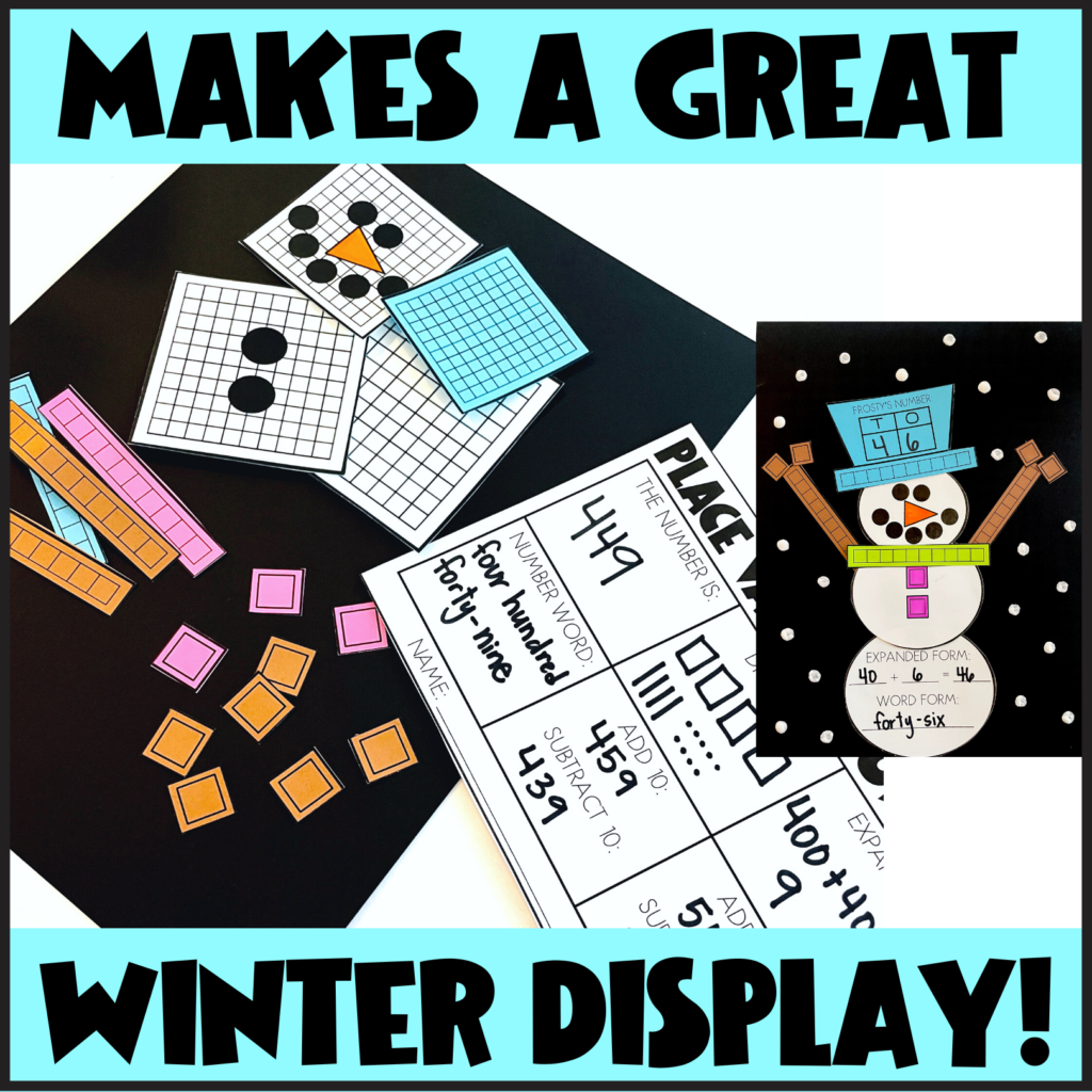 Digital and Printable Place Value Snowman - Amy Lemons