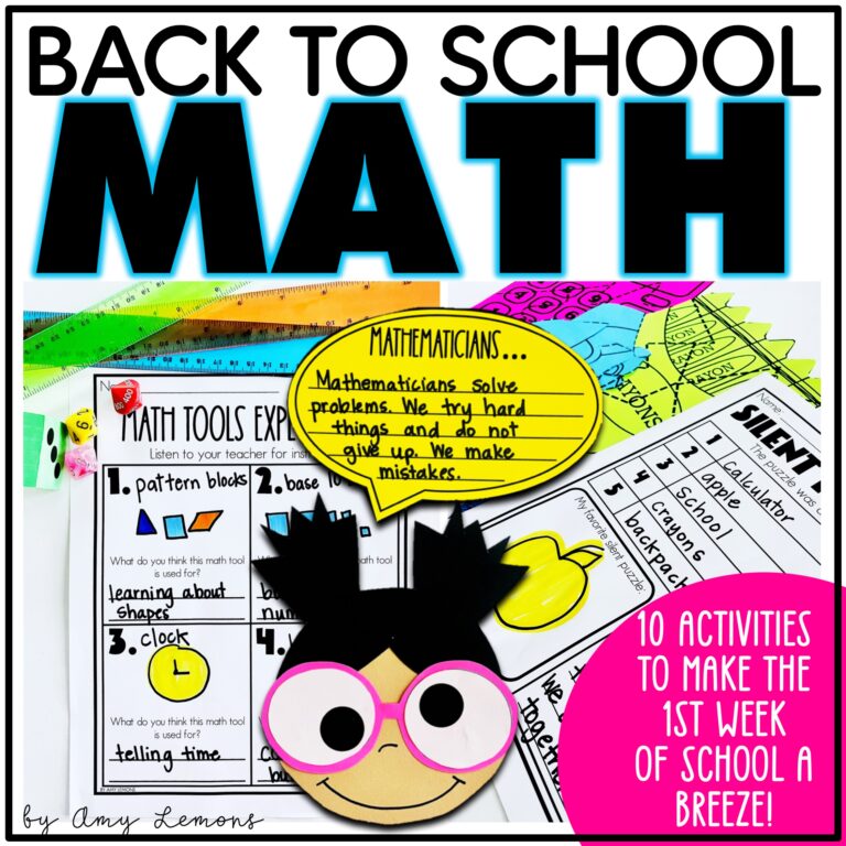 Back to School Math Activities for the Beginning of the Year - Amy Lemons