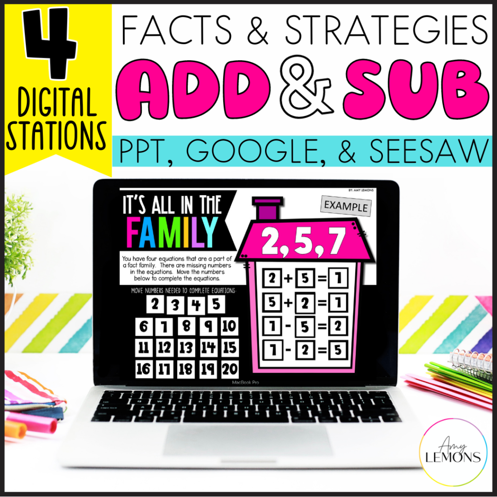 Digital Activities: Addition and Subtraction Facts (SEESAW, GOOGLE ...