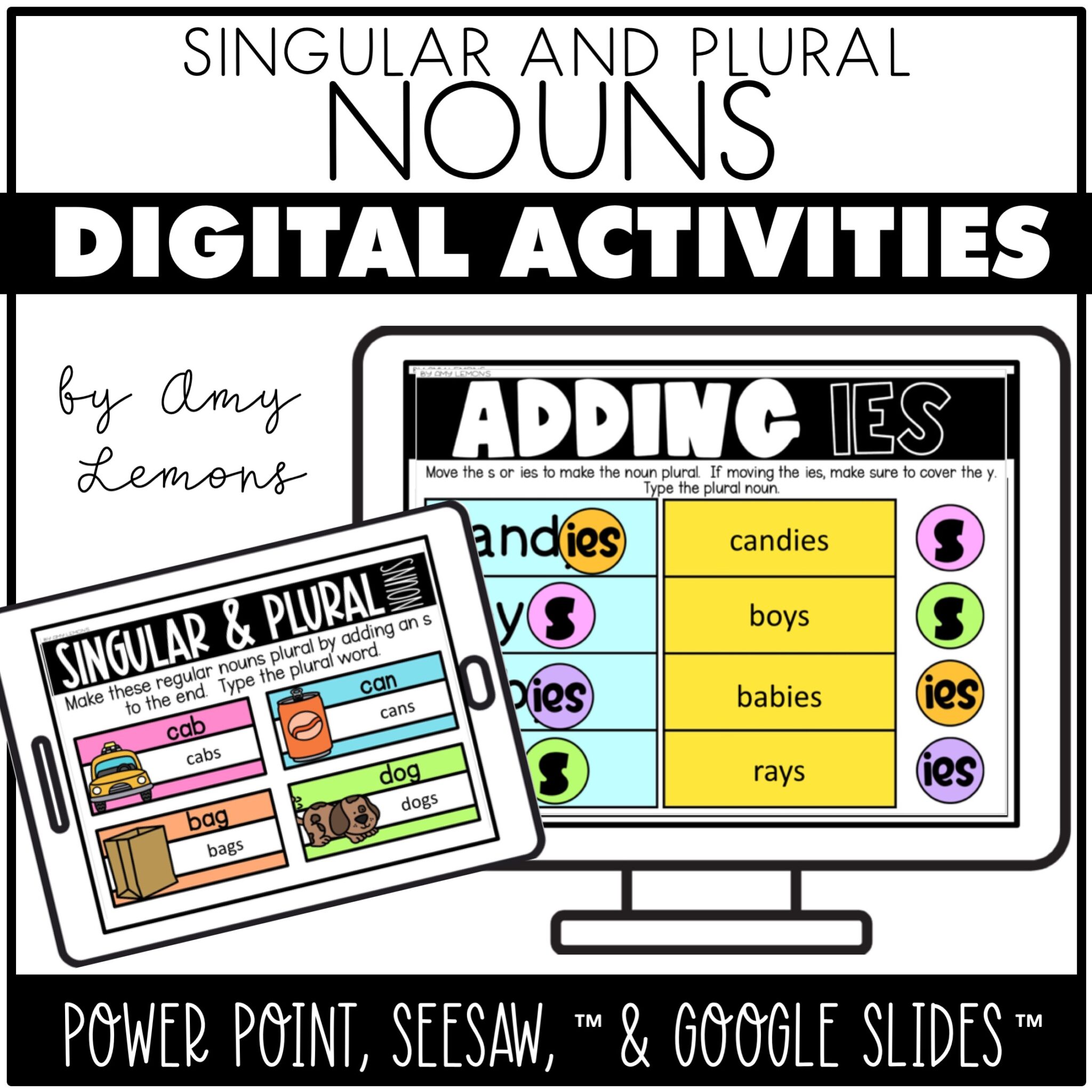 Digital Activities for Plural Nouns {Seesaw, Google Slides, PowerPoint ...