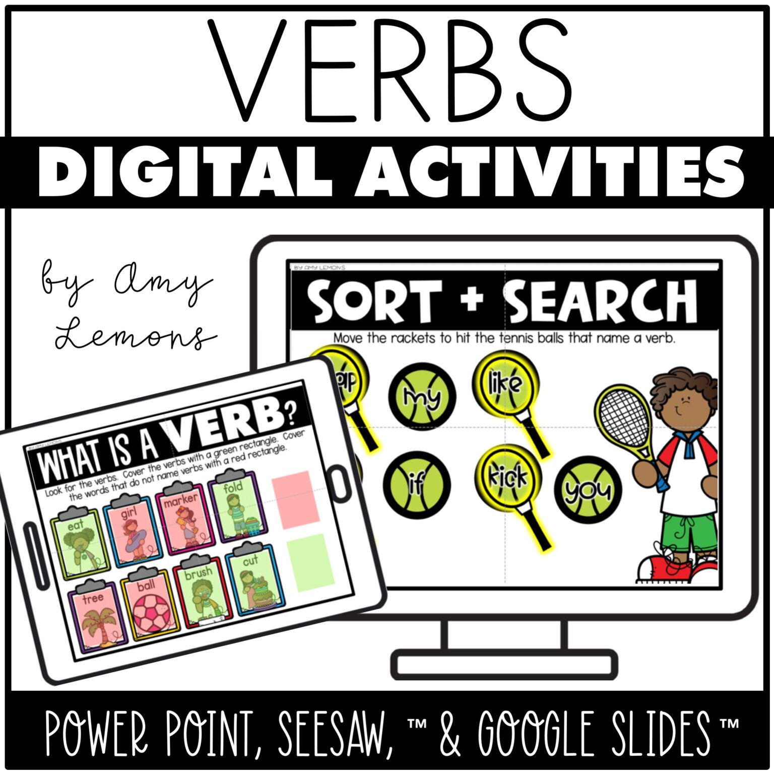 Digital Activities for VERBS {Seesaw, Google Slides, PowerPoint} - Amy ...