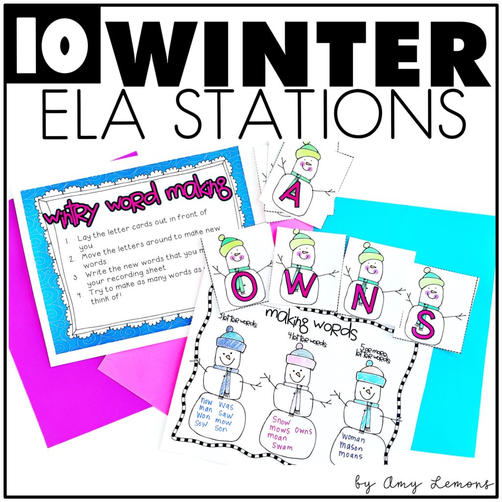 ELA Centers: 10 Winter Literacy Stations - Amy Lemons