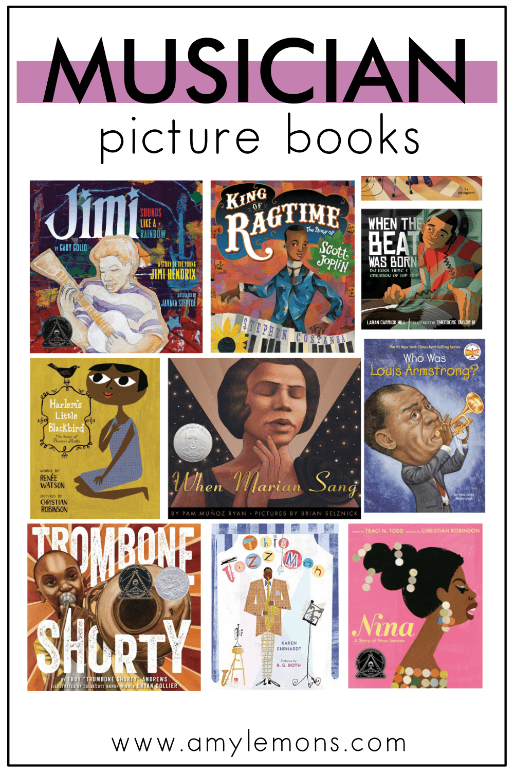 Picture Books About Musicians and a FREEBIE - Amy Lemons