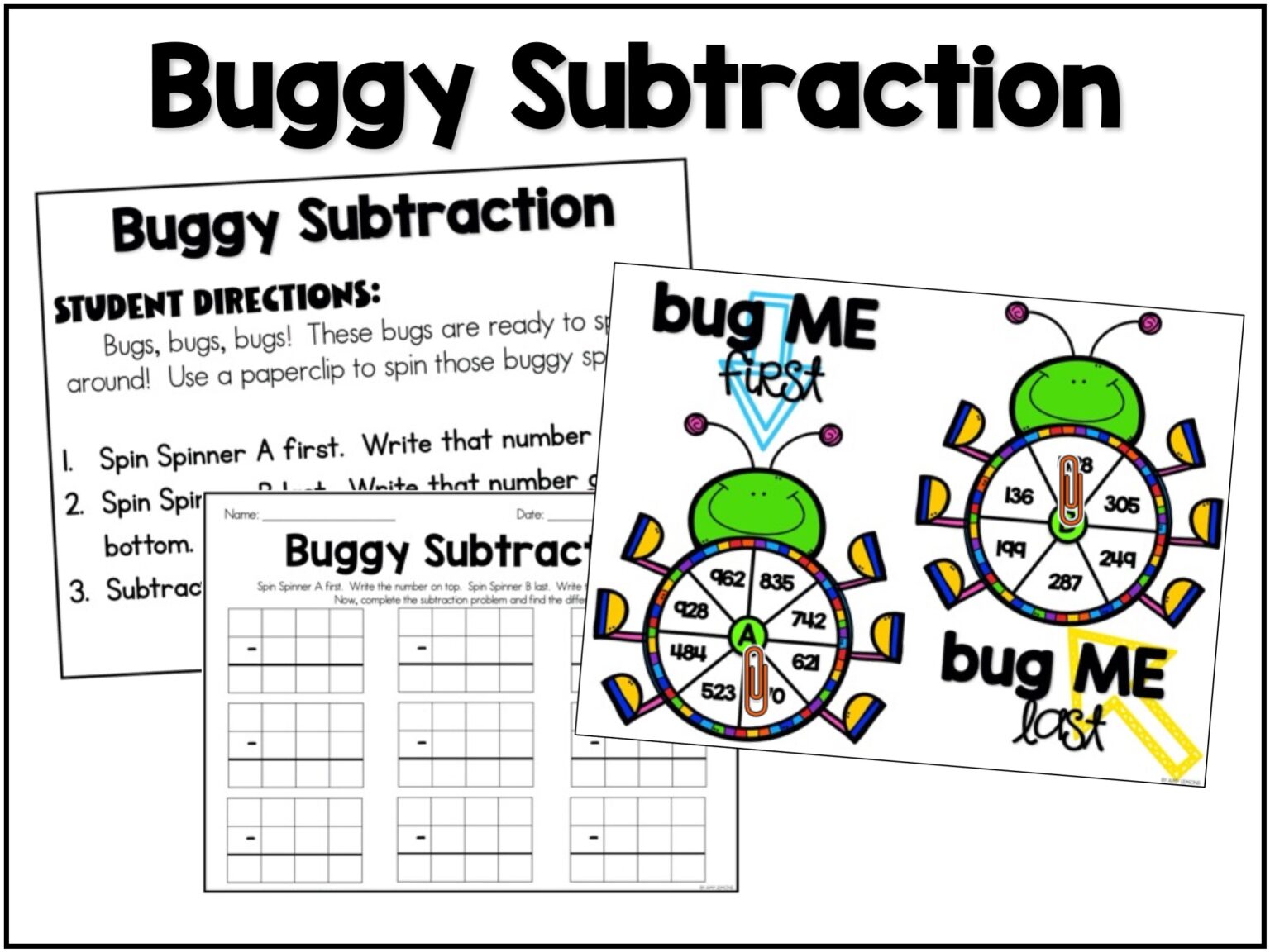 3 Digit Addition and Subtraction Math Stations - Amy Lemons