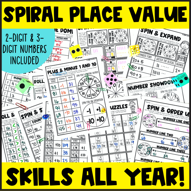Place Value Printables, Early Finishers, Activities with 2 Digit & 3 ...