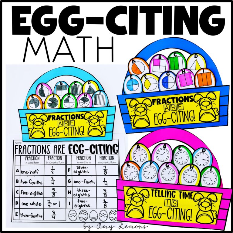 Easter Egg Basket Activity for Fractions OR Telling Time {EGG-citing ...