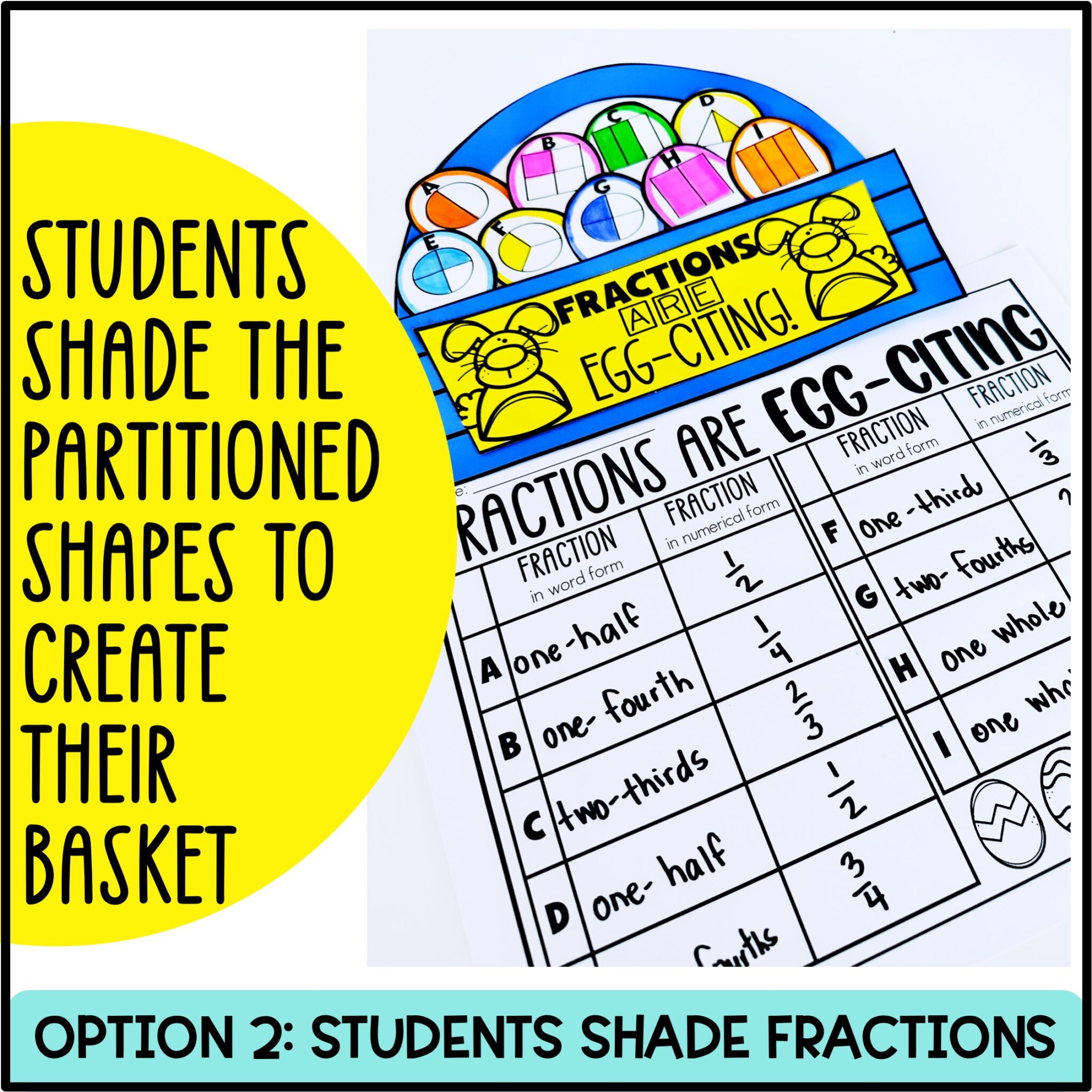 Easter Egg Basket Activity for Fractions OR Telling Time {EGG-citing ...
