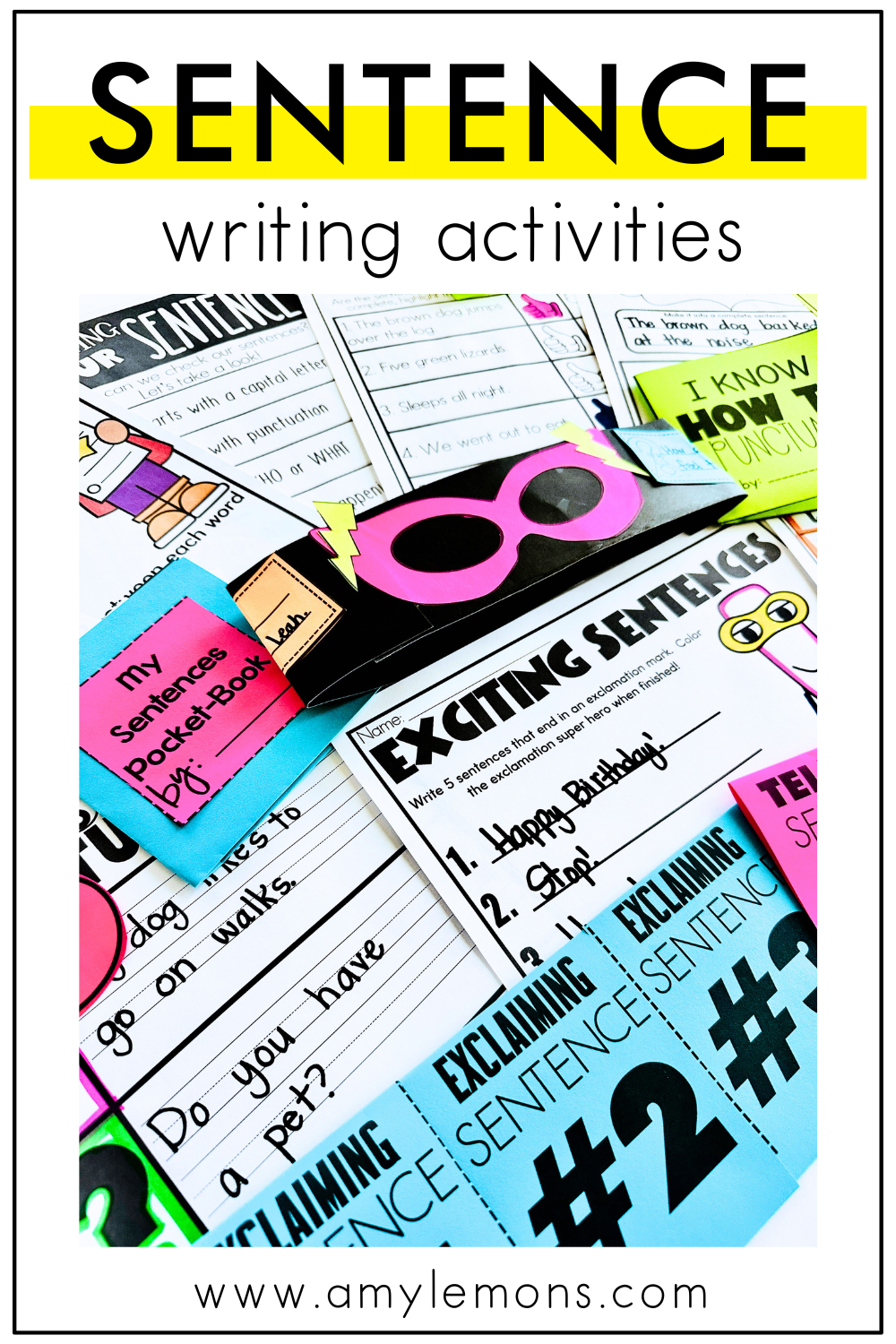 5 Super Sentence Writing Activities and Punctuation Books - Amy Lemons