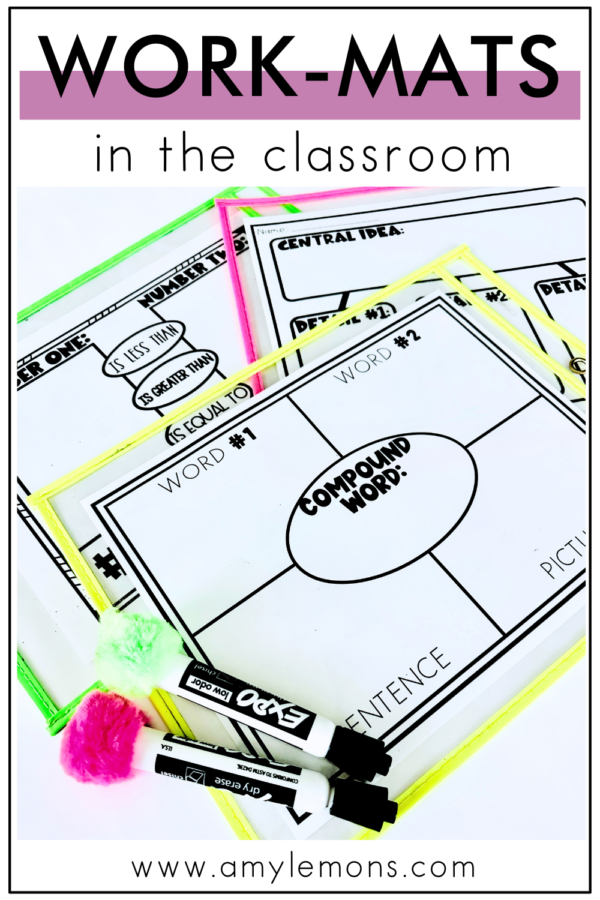 3 Creative Ways to Use Work Mats in the Classroom - Amy Lemons