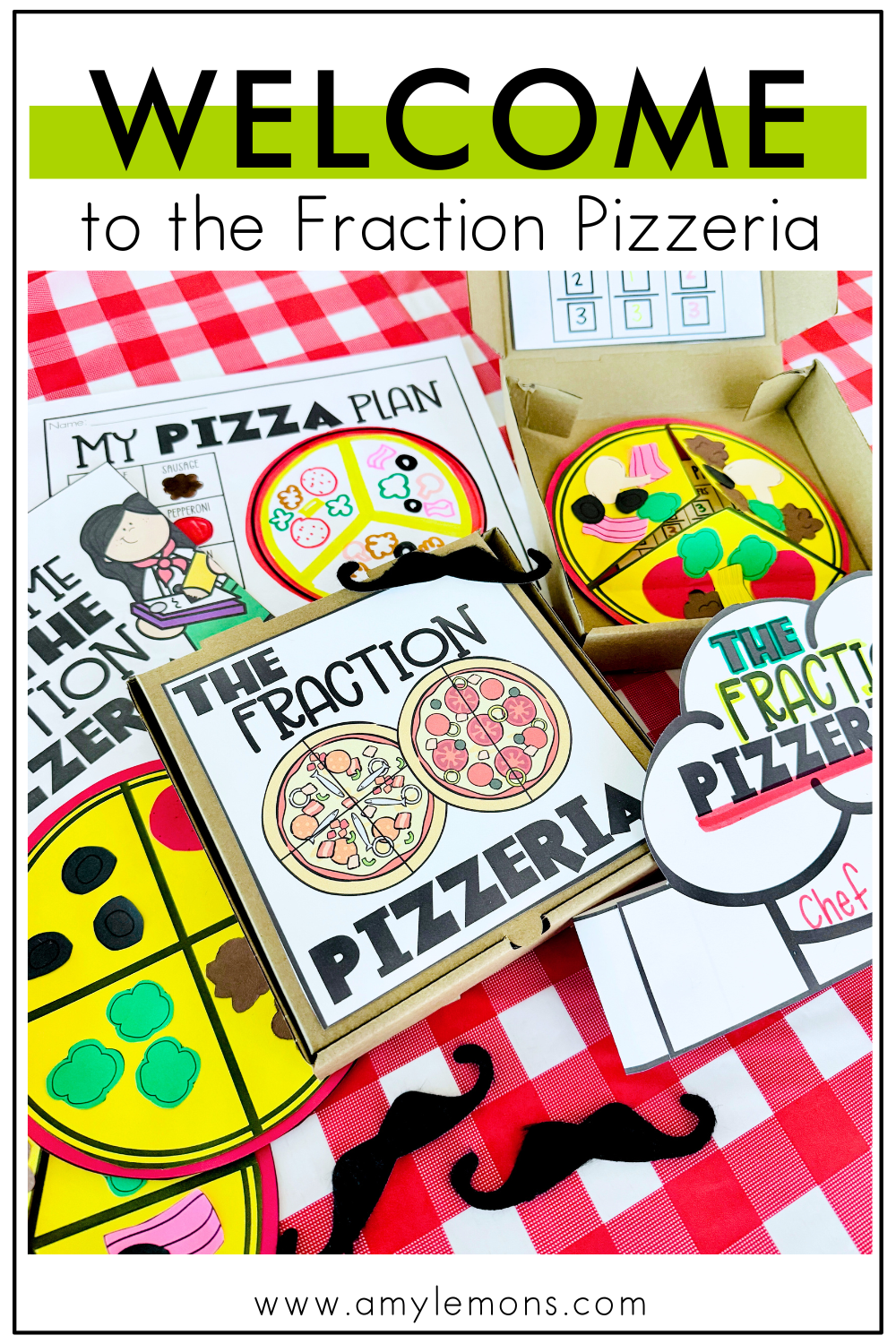 Welcome to the Fraction Pizzeria: How to Make a Fraction Pizza Lesson ...