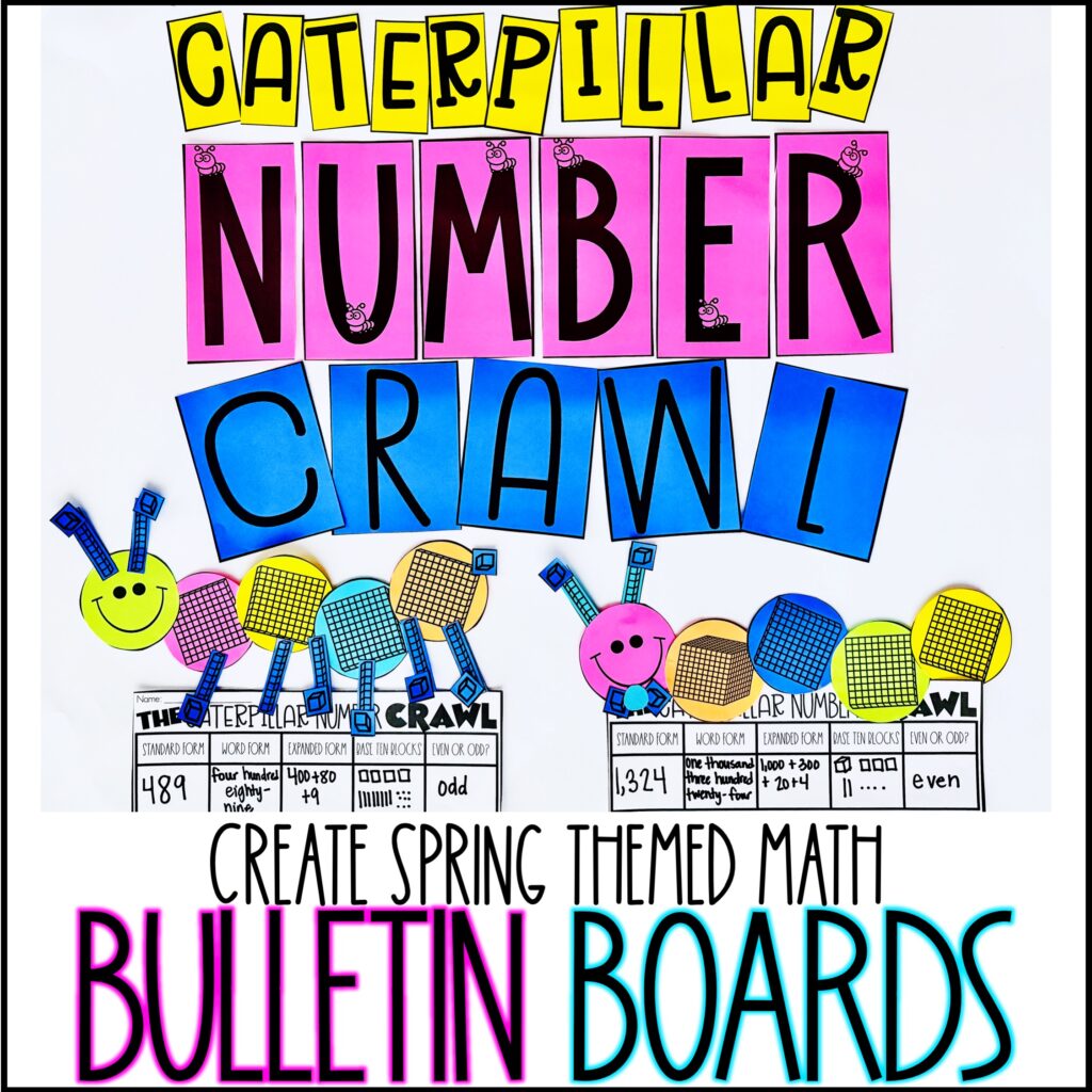 Spring Place Value Activity Caterpillar & Butterfly Math Crafts ...