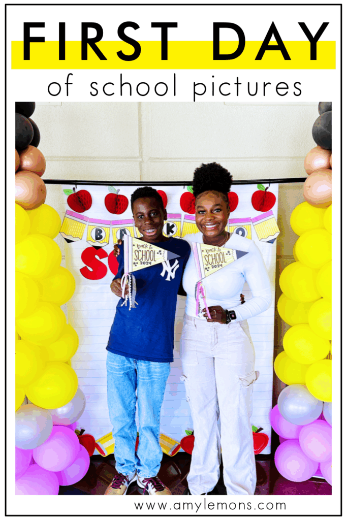 First Day of School Sign and Back-to-School Photo Backdrop That Grows ...