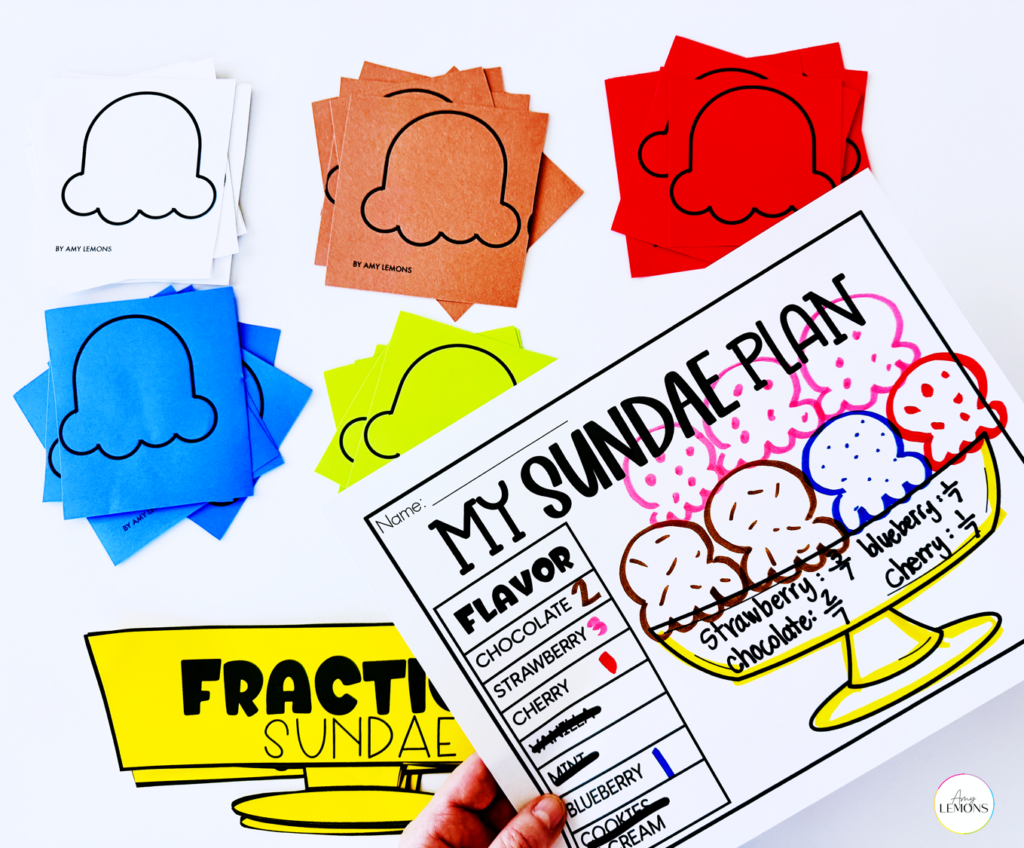 Fraction Sundae Shop: A Hands-On Way to Teach Fractions in 2nd and 3rd ...